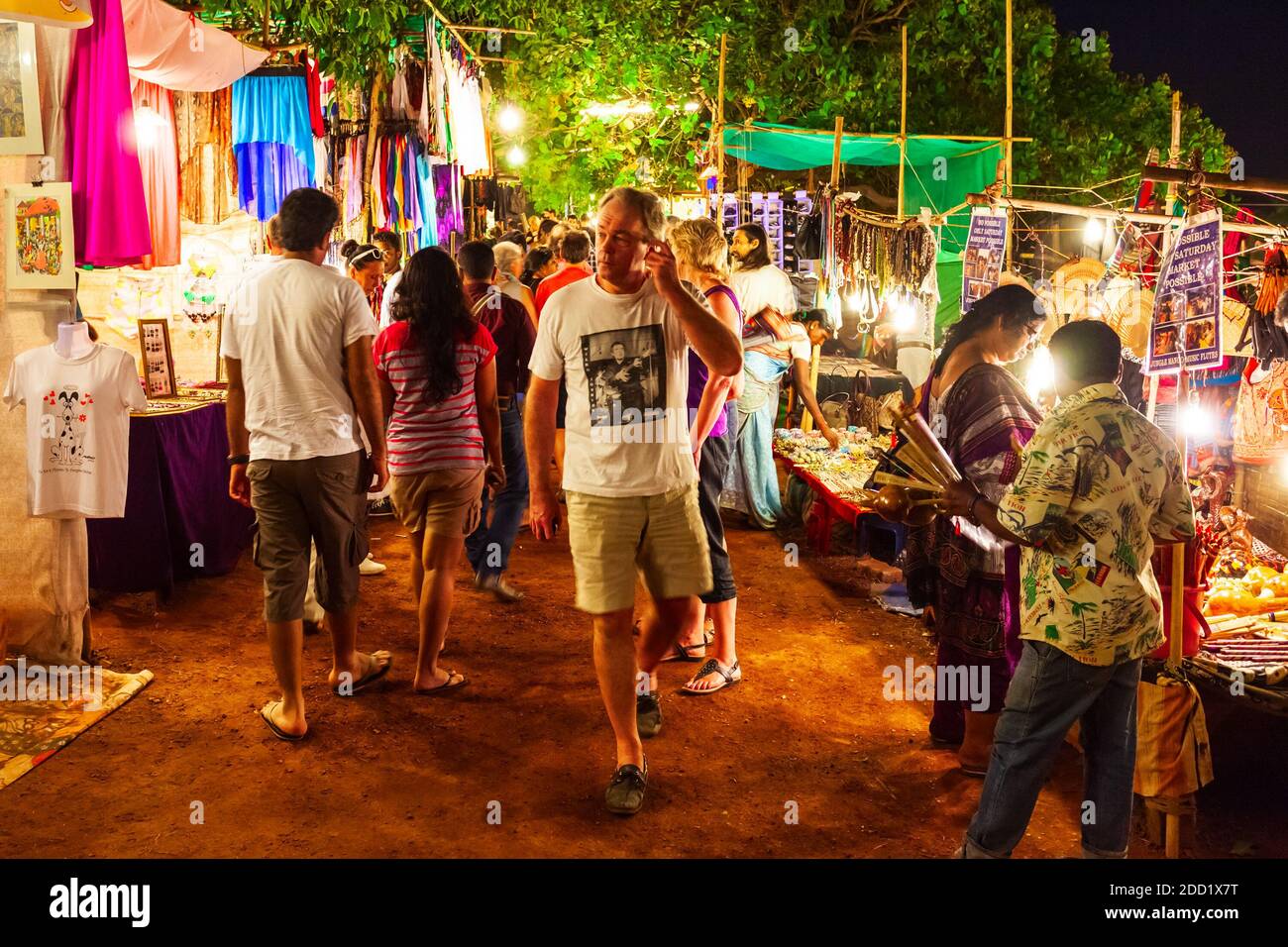 GOA, INDIA - FEBRUARY 22, 2014: Arpora night market in Goa, India Stock ...