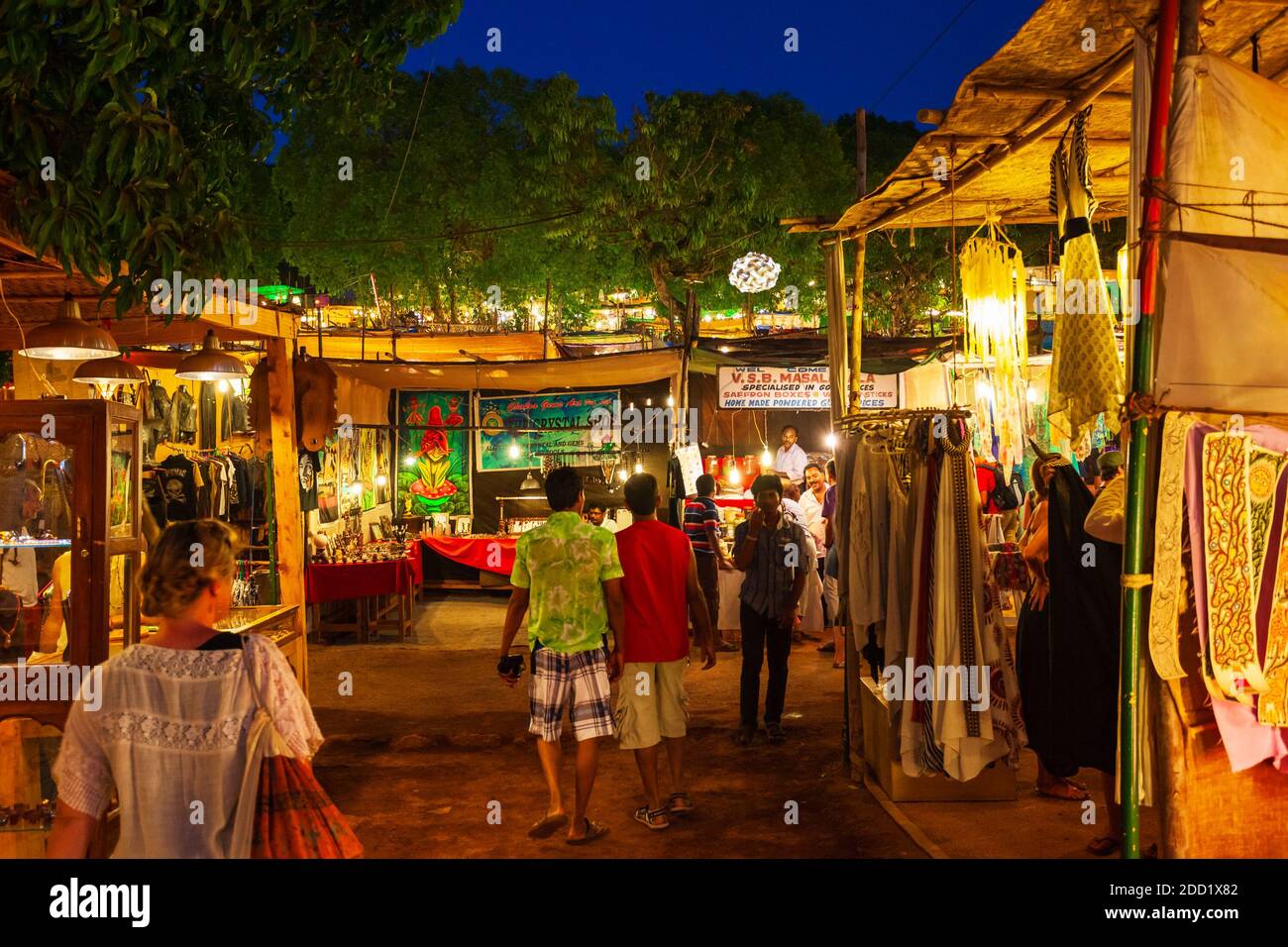 GOA, INDIA - FEBRUARY 22, 2014: Arpora night market in Goa, India Stock ...