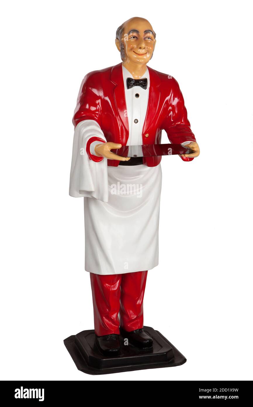 Large plastic display figure of a chef .isolated on white background ...