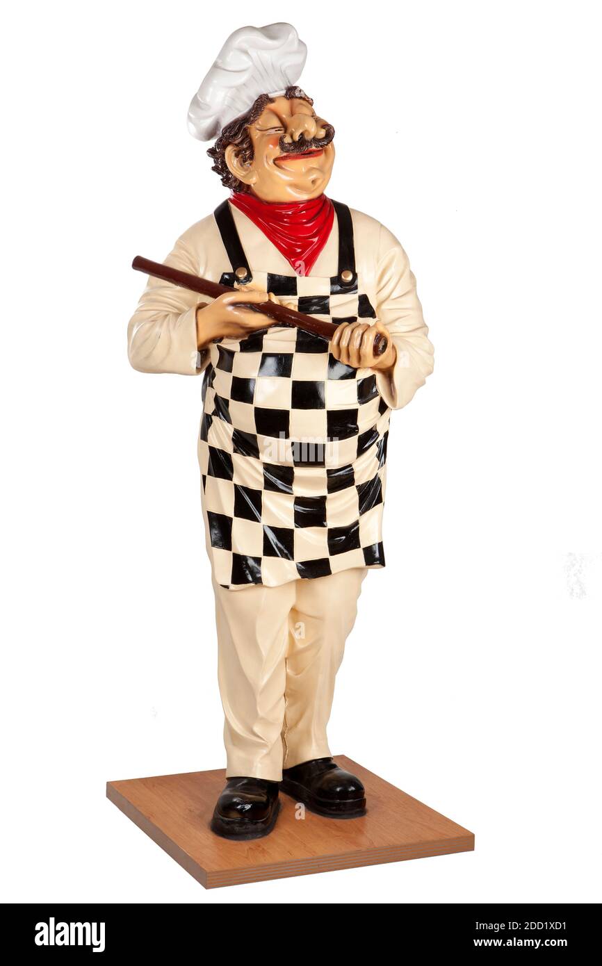 Large plastic display figure of a chef .isolated on white background ...