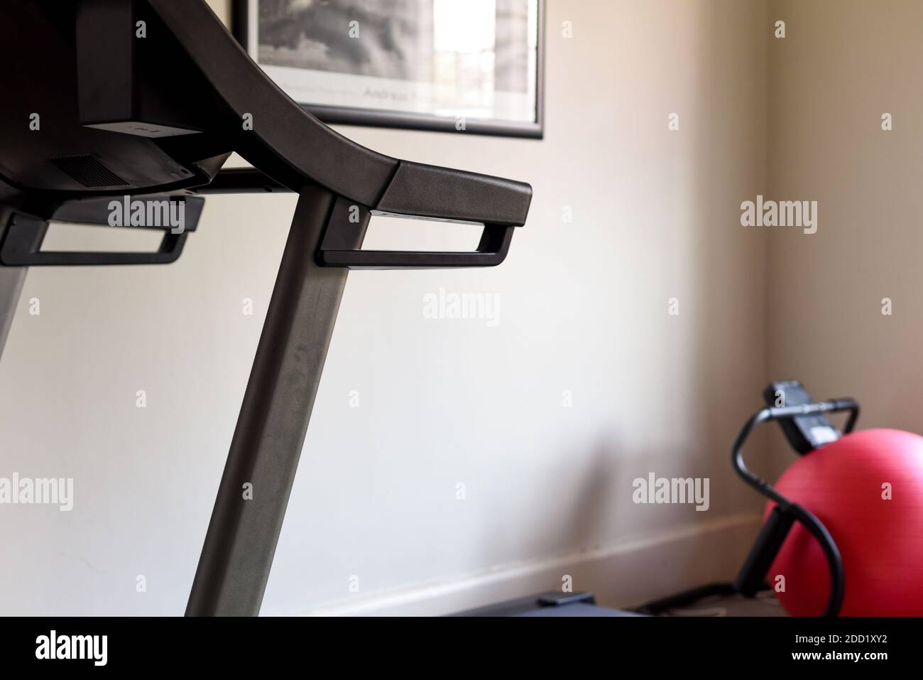 Running machine and gym equipment for keeping fit at home Stock Photo ...