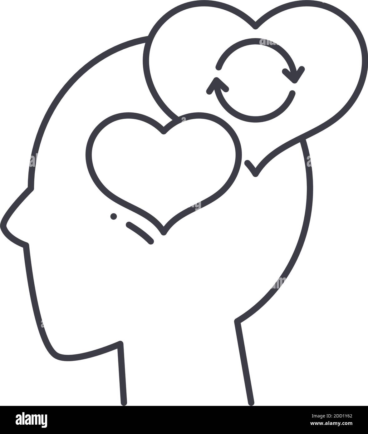 Empathy mind icon, linear isolated illustration, thin line vector, web ...