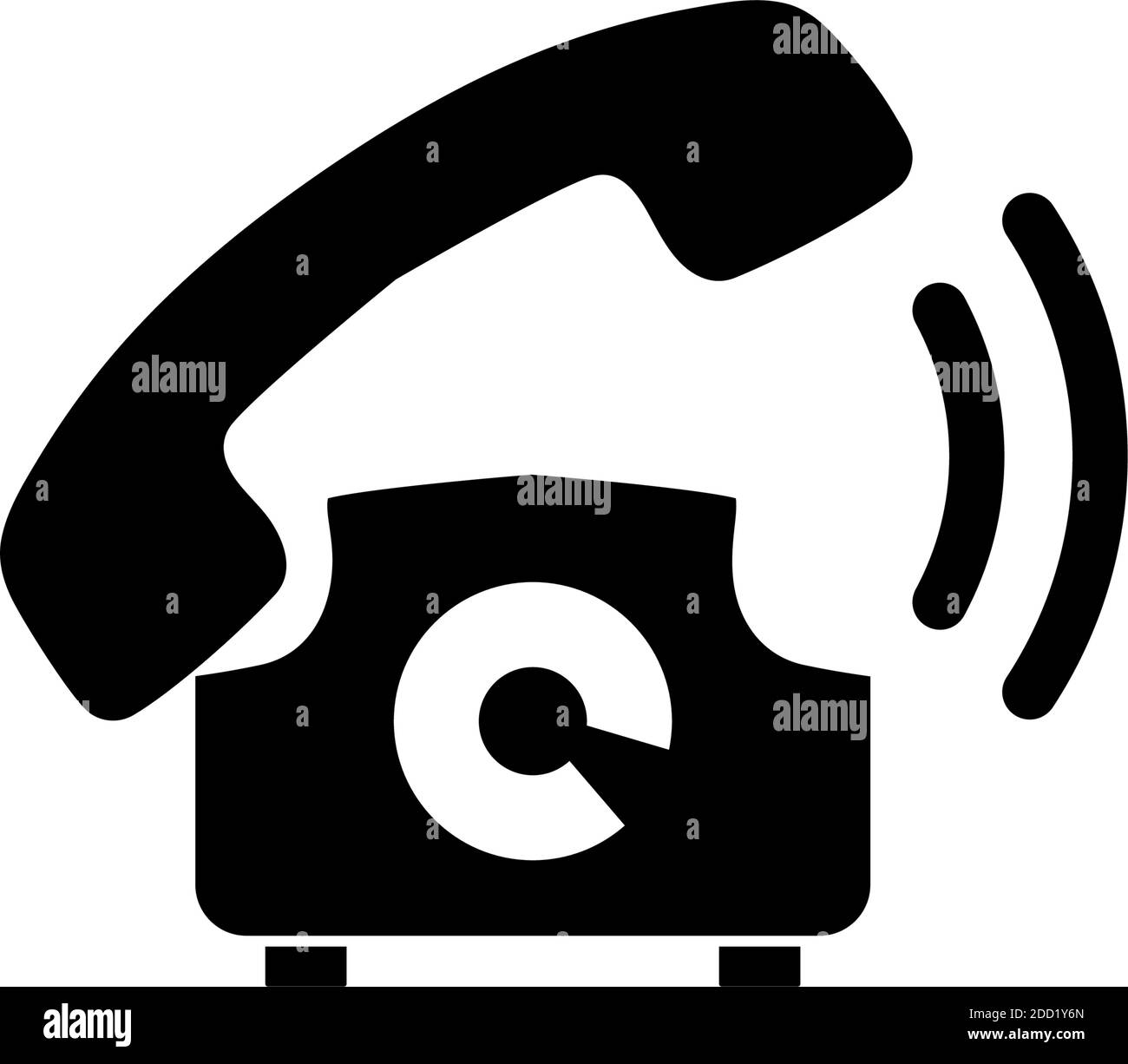 Old Telephone Ringing, Phone Call. Flat Vector Icon illustration ...
