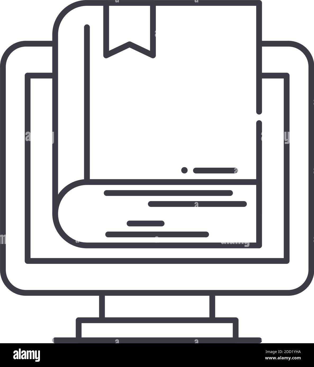 Ebook icon, linear isolated illustration, thin line vector, web design ...