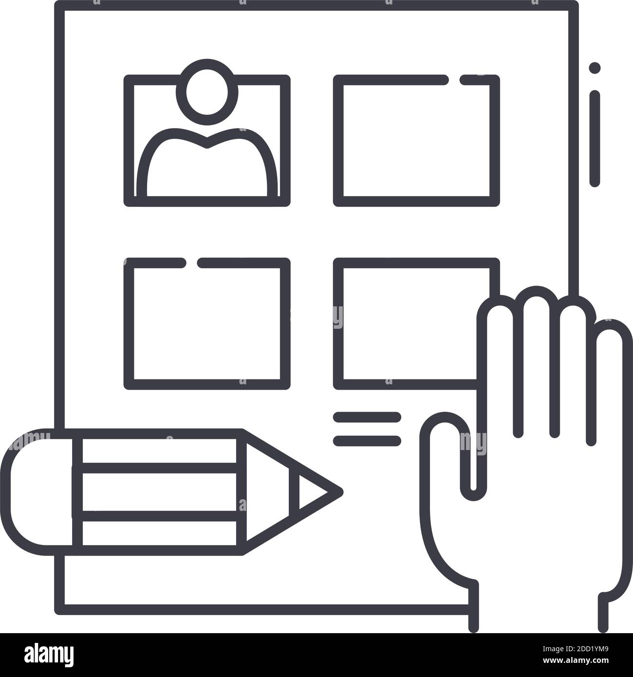 Education curriculum icon, linear isolated illustration, thin line ...