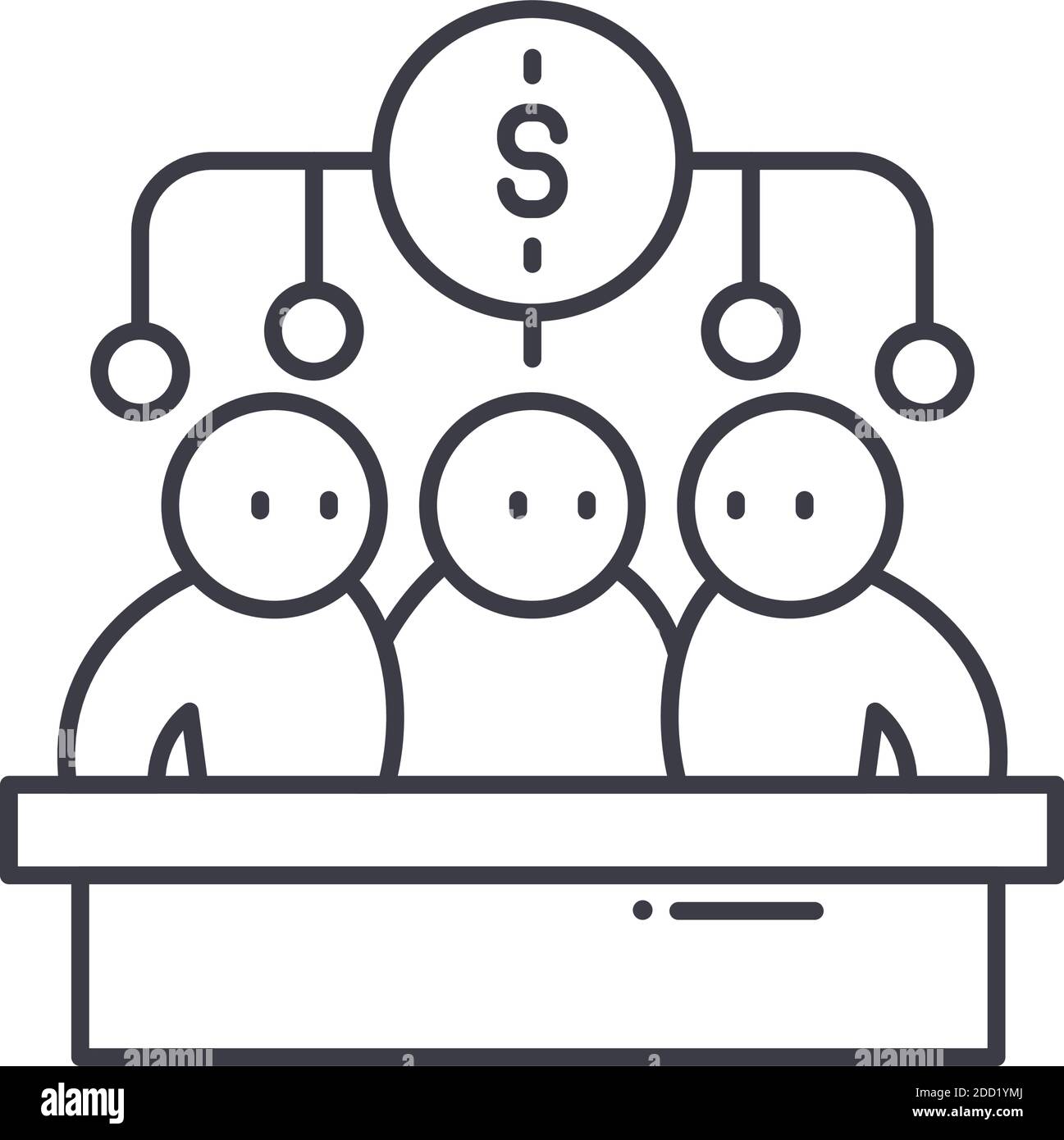 Employee costs icon, linear isolated illustration, thin line vector ...