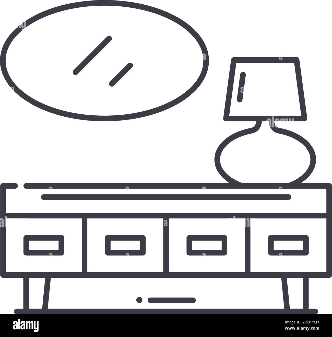 Dressing table icon, linear isolated illustration, thin line vector ...