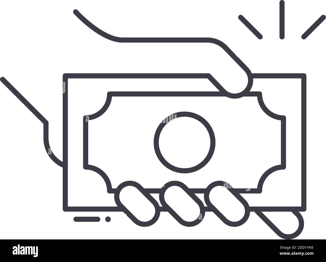 Earn icon, linear isolated illustration, thin line vector, web design ...