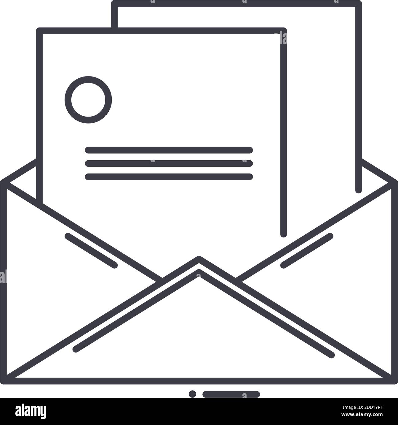 Email letter icon, linear isolated illustration, thin line vector, web ...