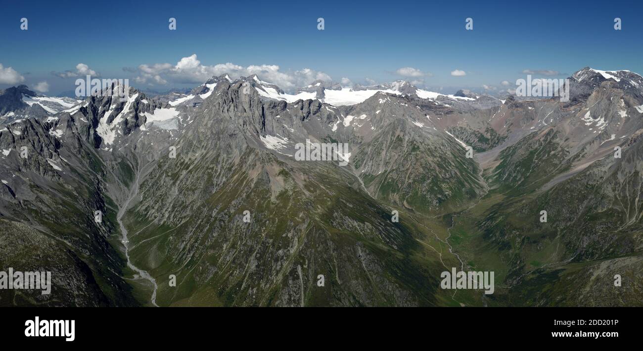 Aerial view of the mountains of the Glarus Alps, Switzerland. Picture ...