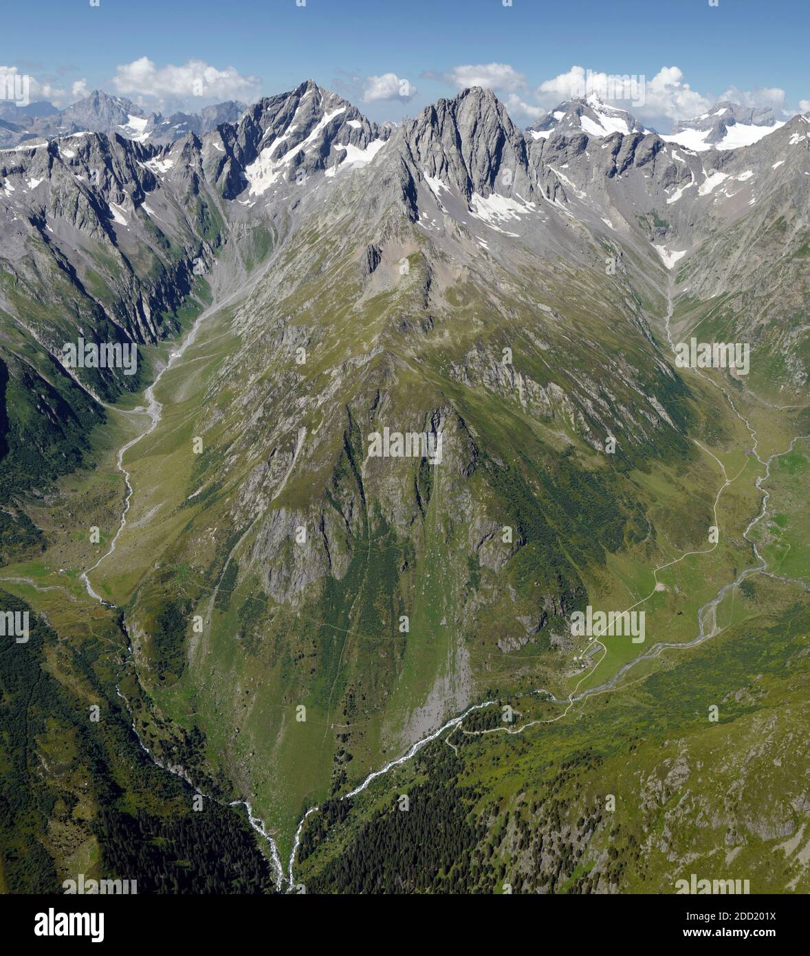 Aerial view of the mountains in the Glarus Alps, Switzerland. Picture ...
