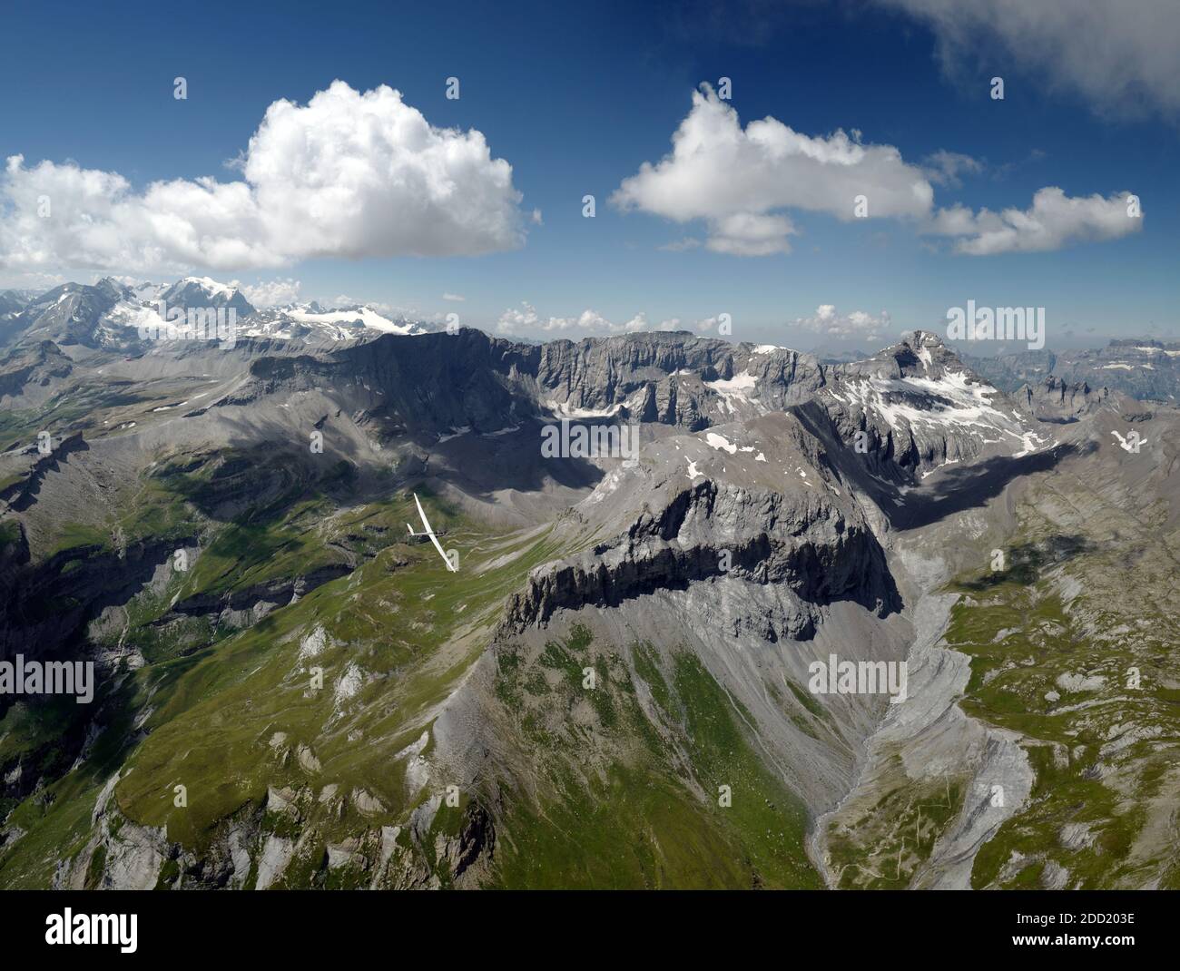 Sailplane flying above the Glarus Alps, Switzerland Stock Photo - Alamy