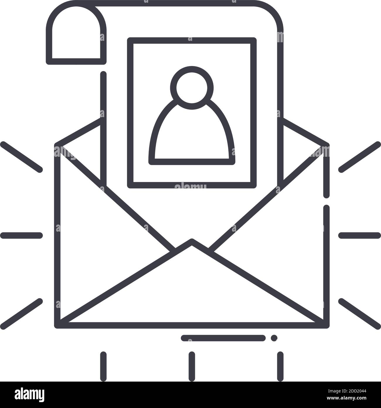 Email subscription icon, linear isolated illustration, thin line vector ...
