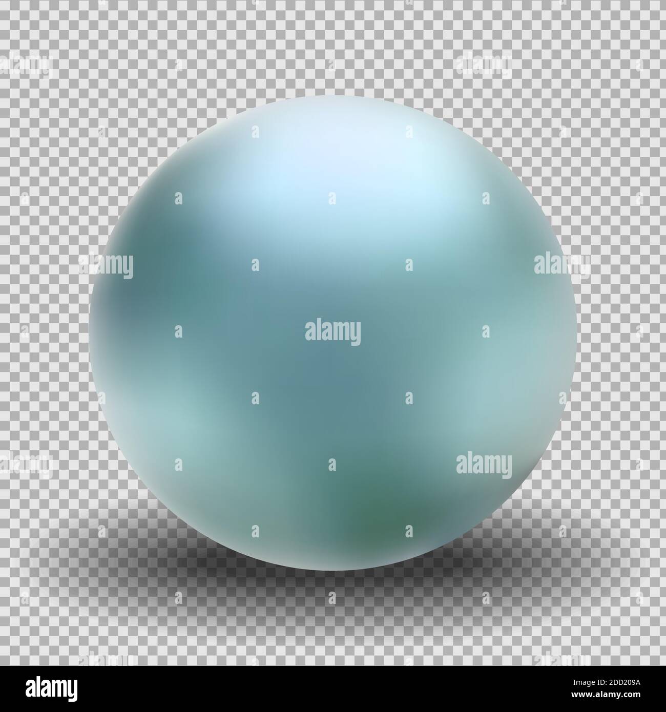 Turquoise sea pearl on a transparent background. Isolated vector object ...