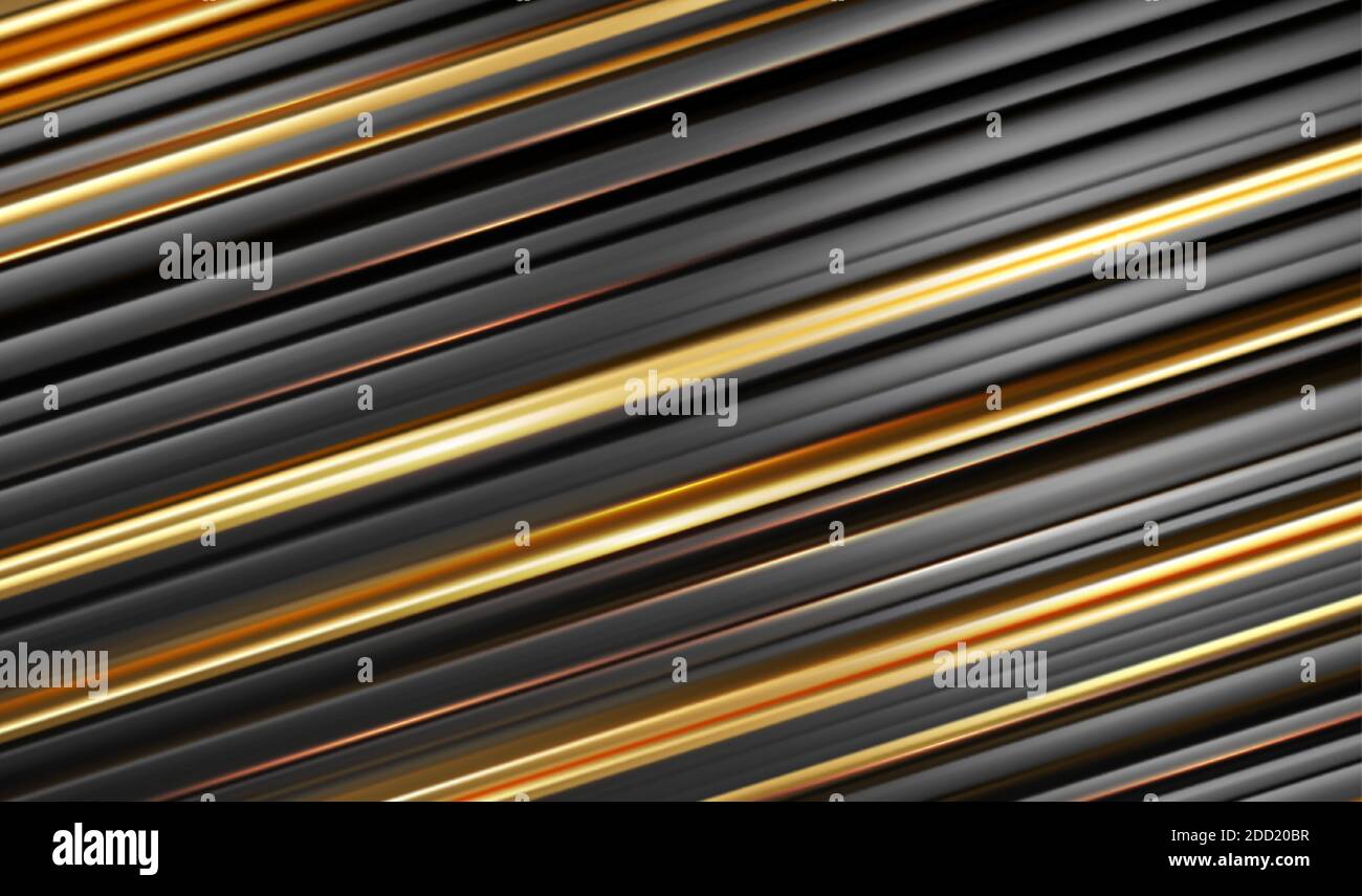 Gold black line 3d modern style background. Striped Abstract minimal ...