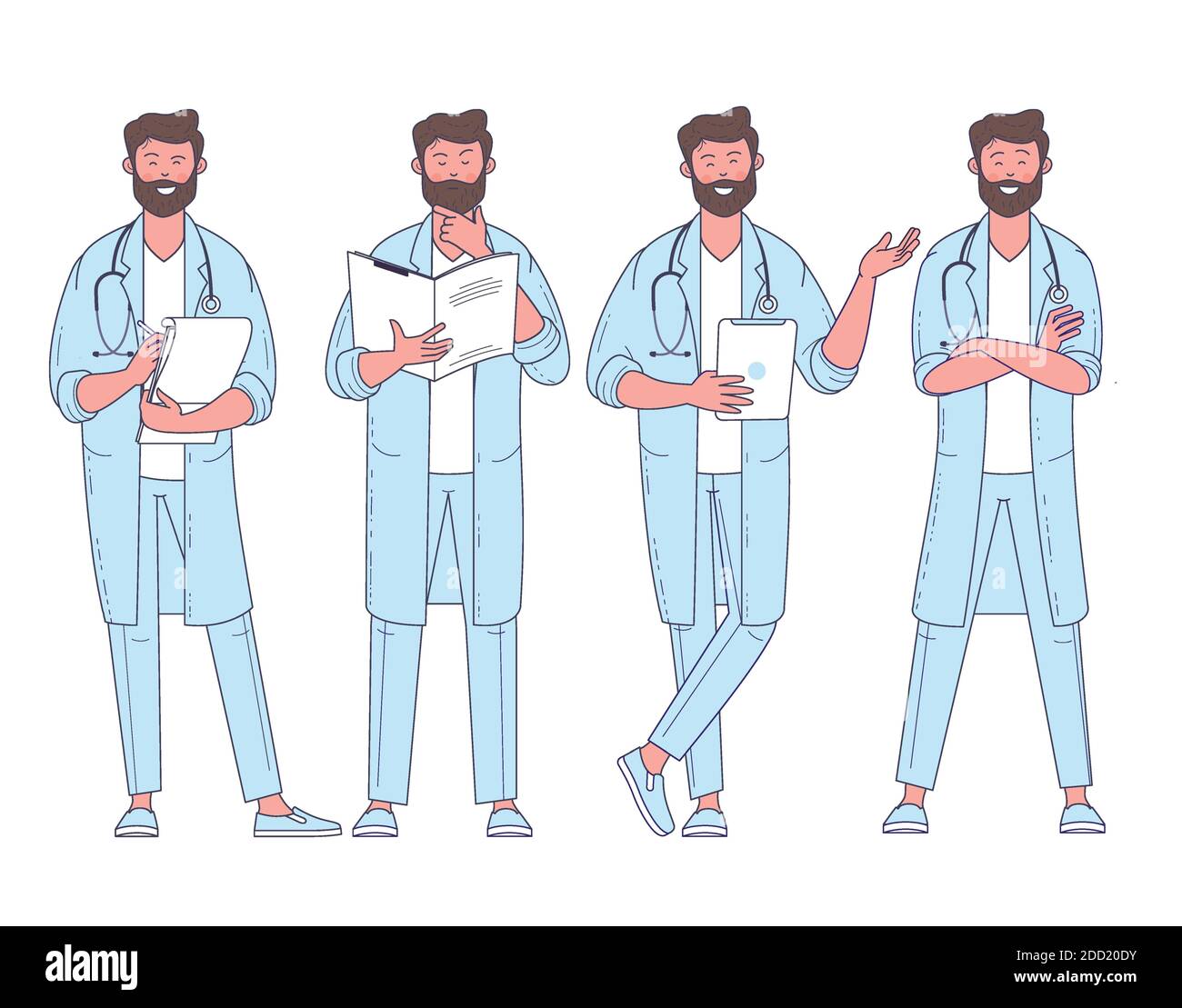 doctor character poses and actions set Stock Vector Image & Art - Alamy