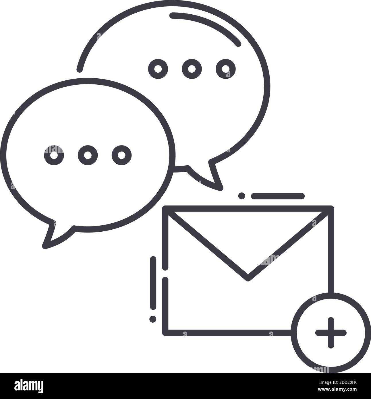 E mail support icon, linear isolated illustration, thin line vector ...