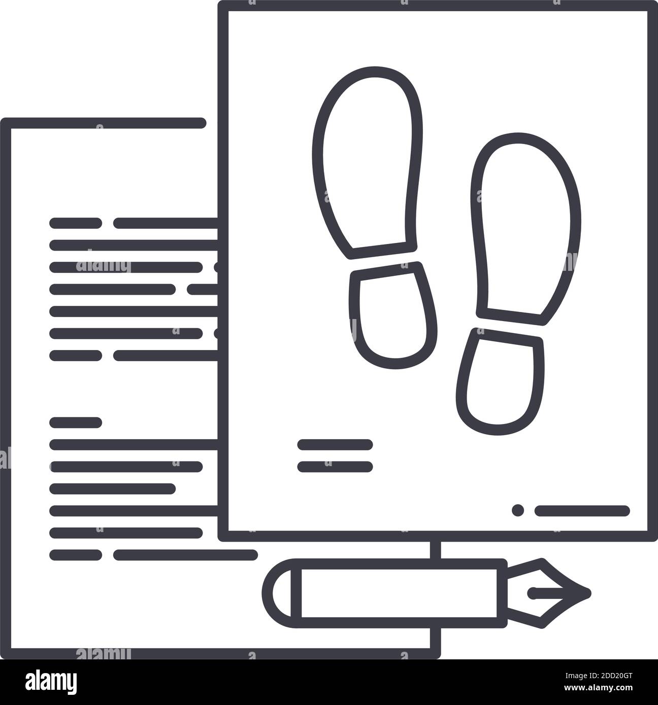 Evidence icon, linear isolated illustration, thin line vector, web ...