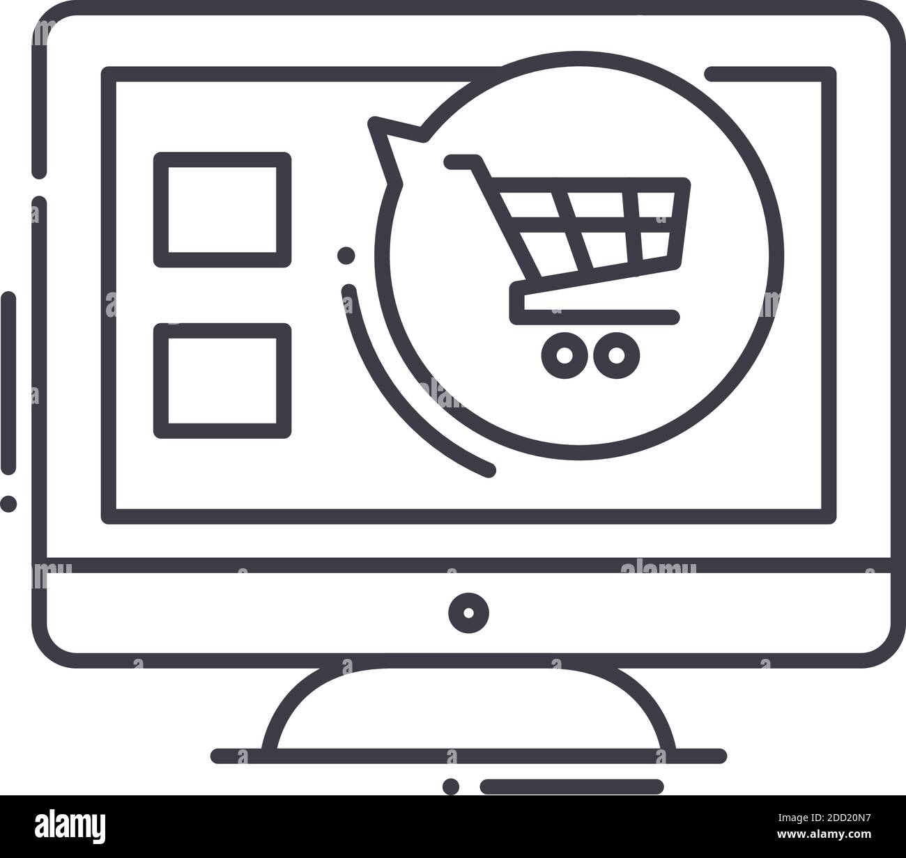 E commerce icon, linear isolated illustration, thin line vector, web ...