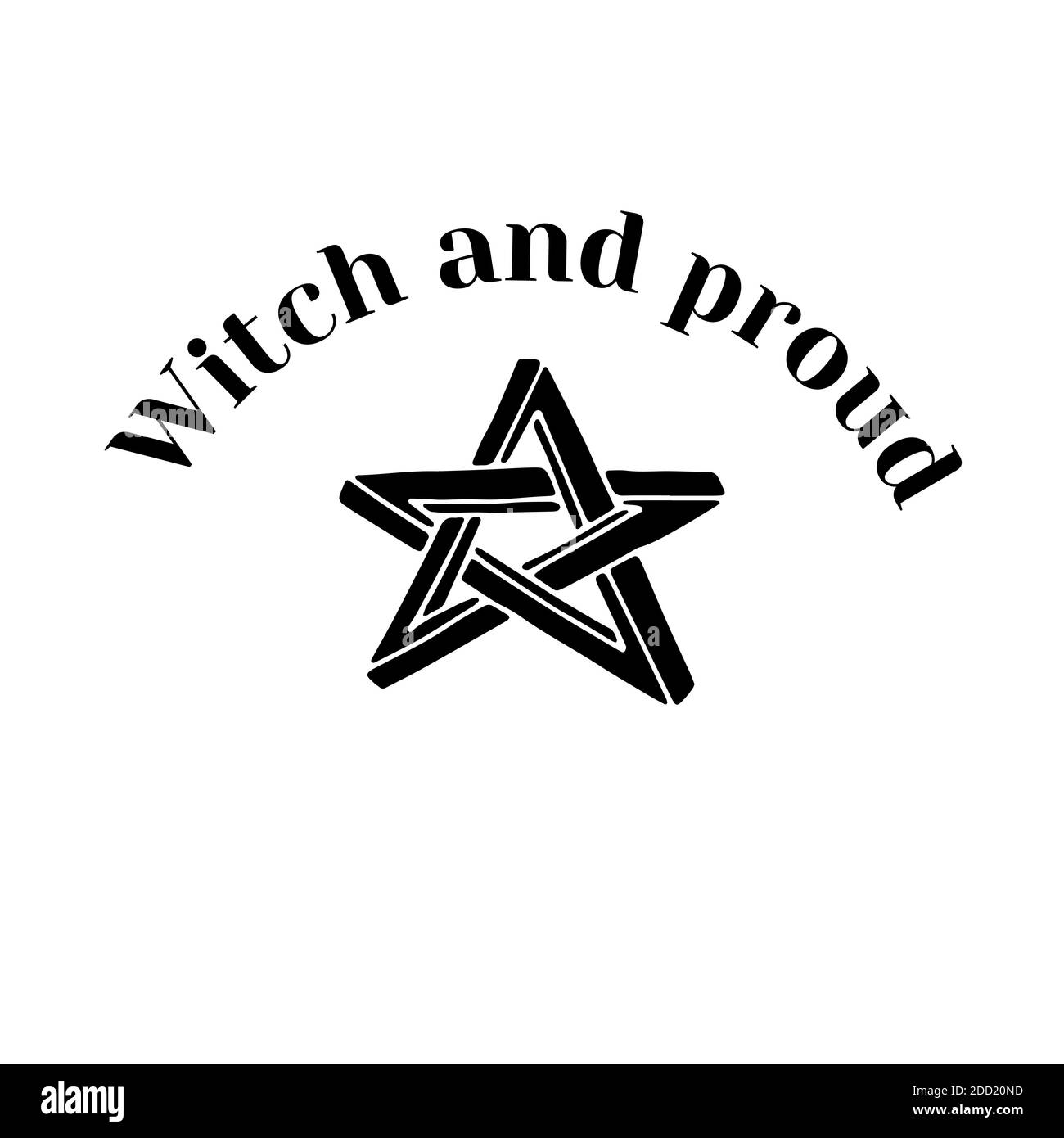 Black silhouette of a star and text witch and proud Stock Vector Image ...