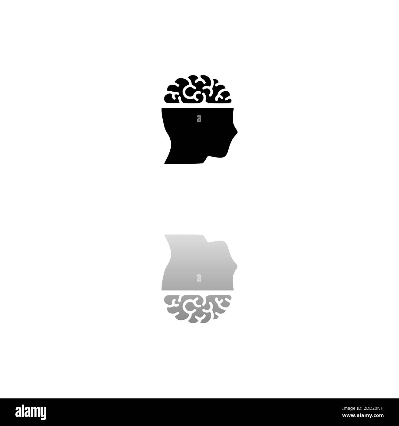 Open mind. Black symbol on white background. Simple illustration. Flat ...