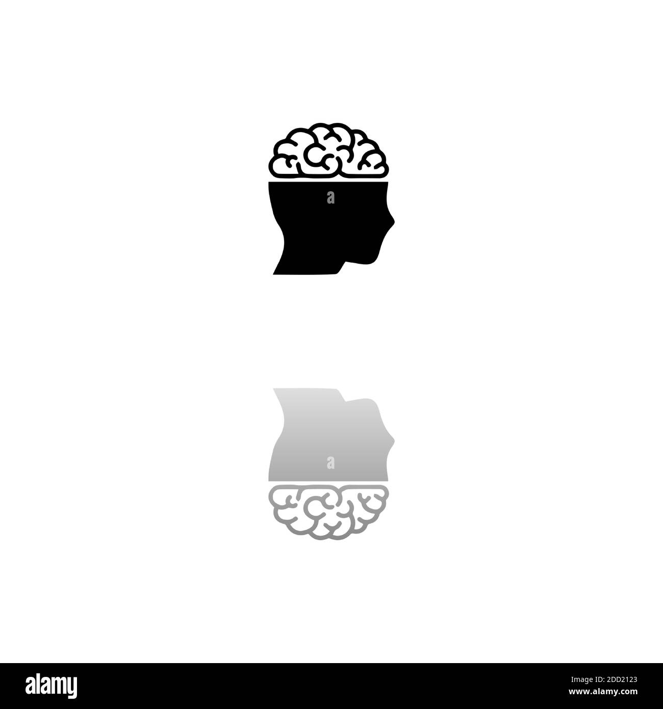 Human brain. Black symbol on white background. Simple illustration ...