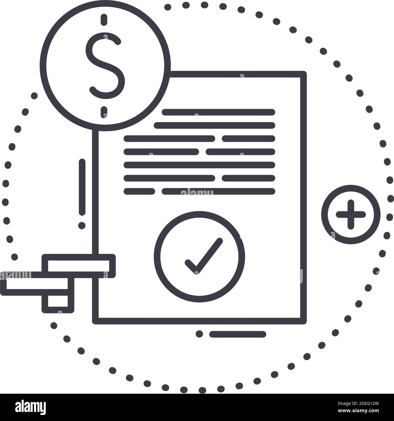 Escrow account icon, linear isolated illustration, thin line vector ...