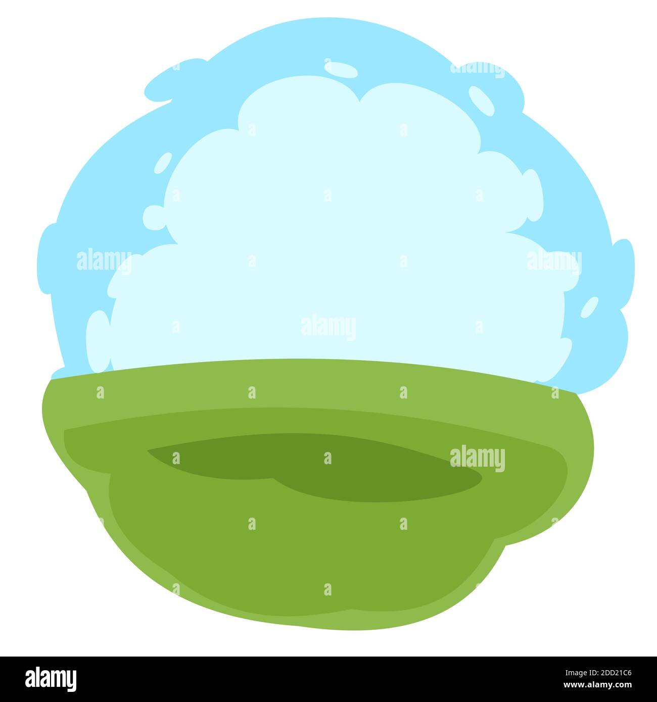 Landscape background. Cartoon flat style. In the form of soft rounded ...
