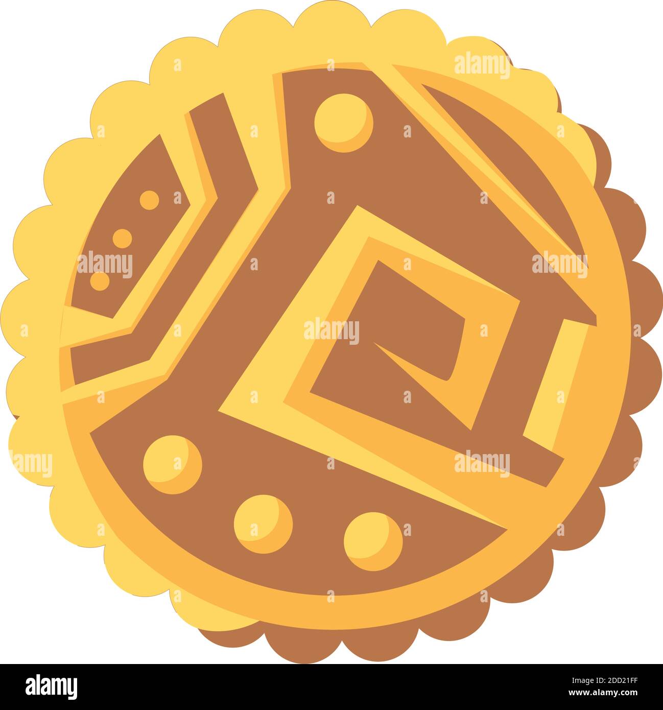 aztec icon treasure ancient golden coin vector illustration vector ...