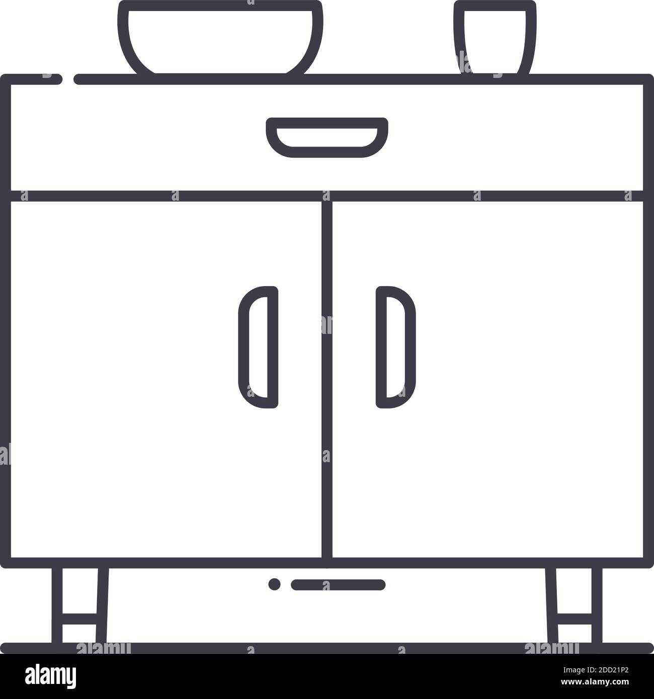 Drawer icon, linear isolated illustration, thin line vector, web design ...