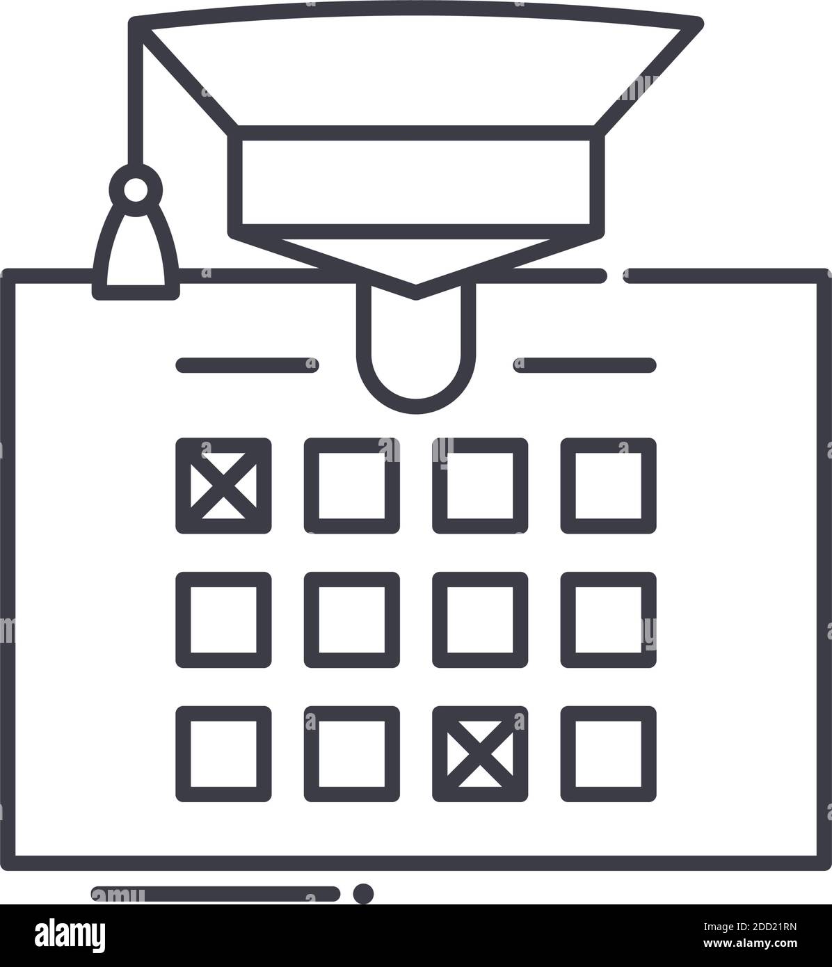 Education schedule icon, linear isolated illustration, thin line vector ...