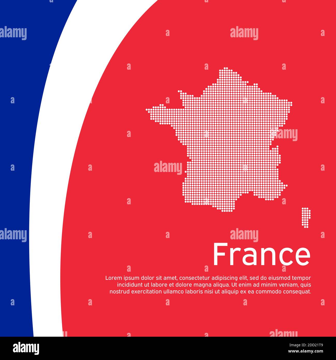 Abstract waving france flag and mosaic map. Creative background for ...