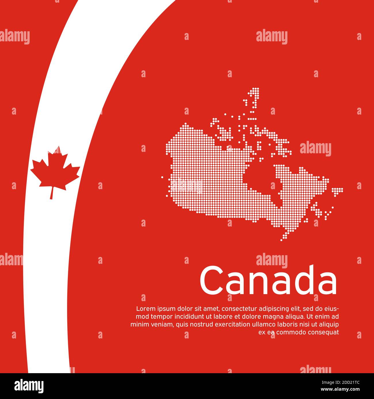 Abstract waving flag mosaic map of canada. Creative background in ...