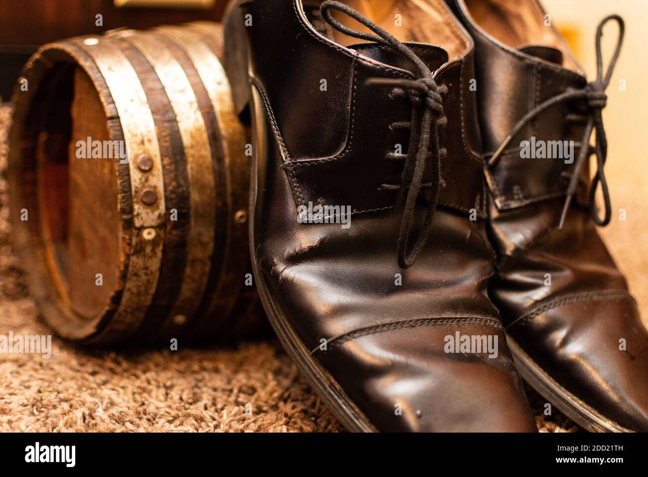 Brown Wedding Shoes Stock Photo - Alamy
