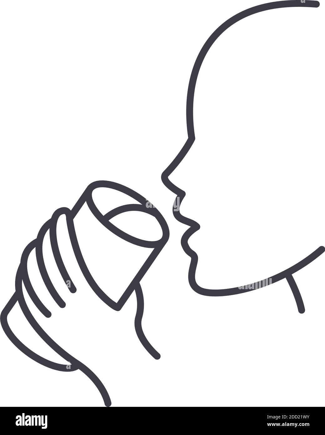 Drink fluids icon, linear isolated illustration, thin line vector, web ...