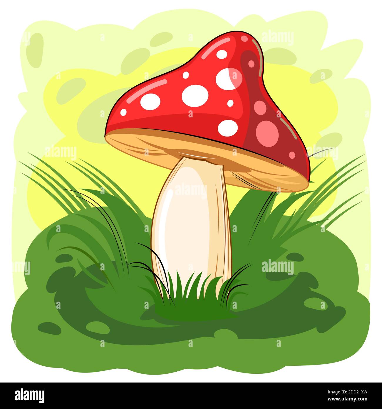 Little red fly agaric mushroom in Stock Vector Images - Alamy