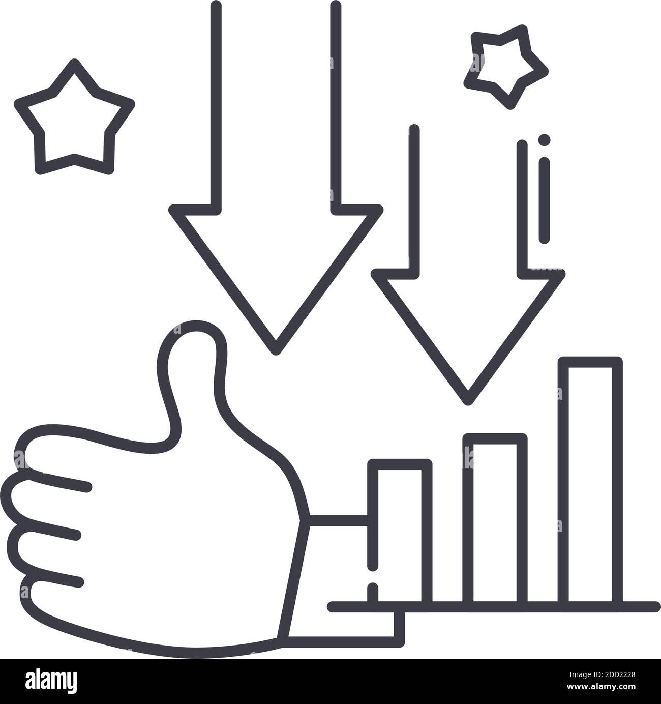 Downtrend icon, linear isolated illustration, thin line vector, web ...