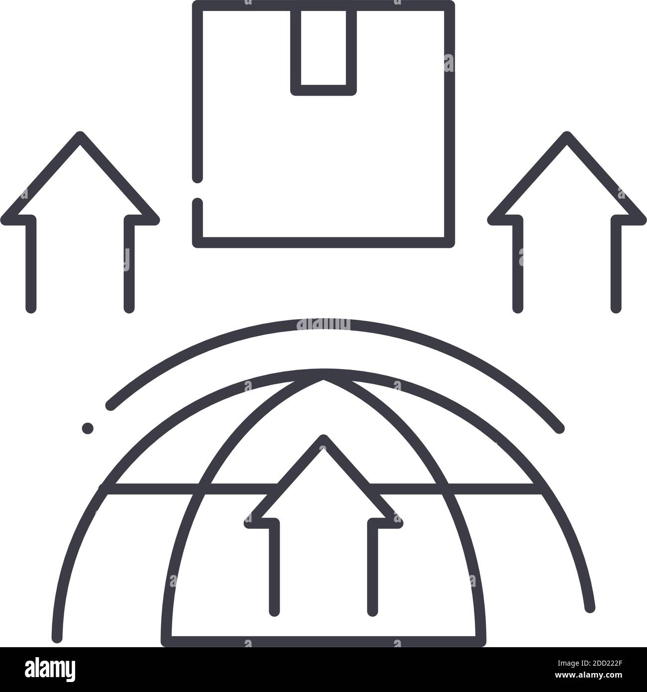 Export icon, linear isolated illustration, thin line vector, web design ...