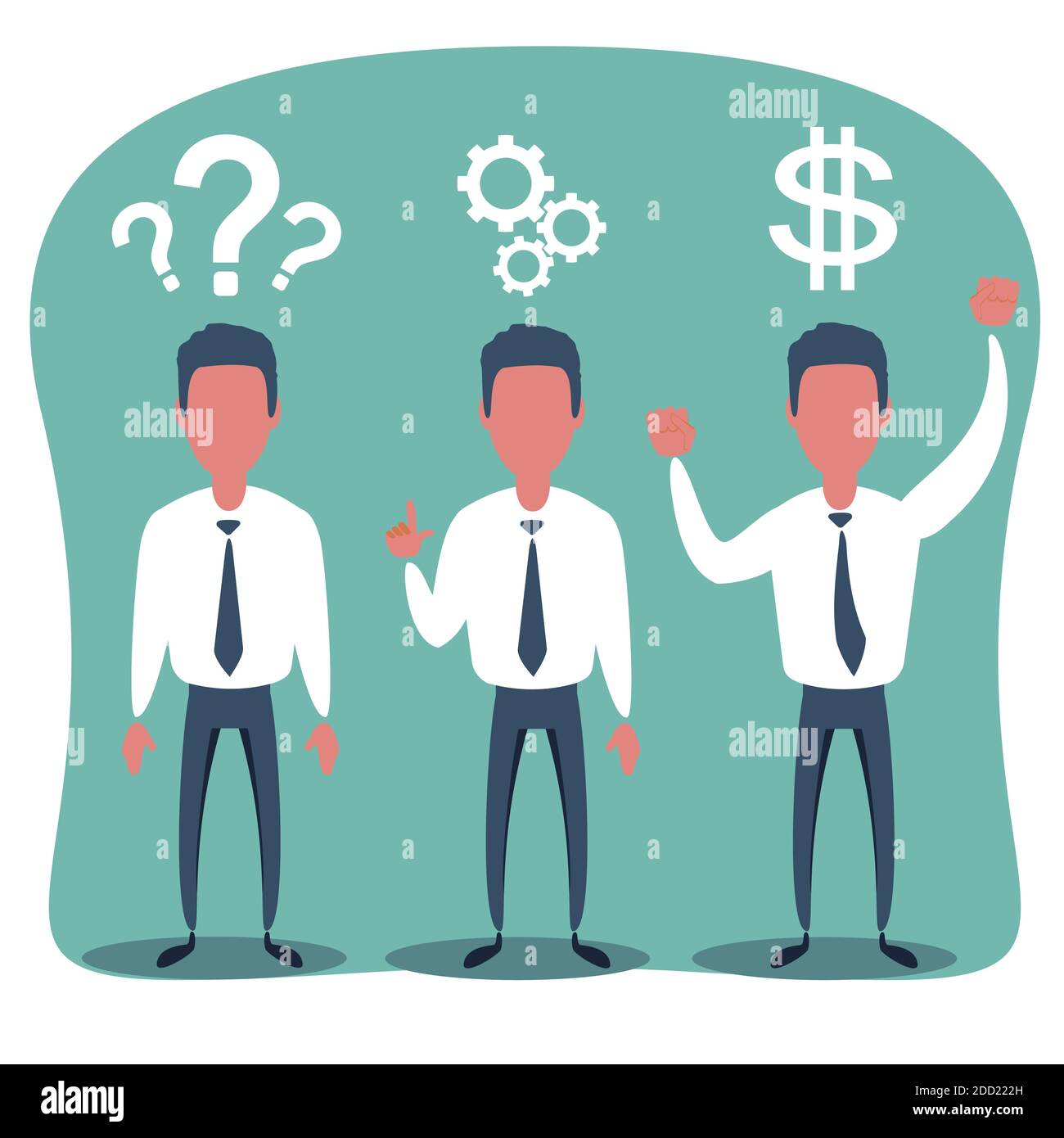 Thinking. Businessman solving a problem business concept. Vector ...