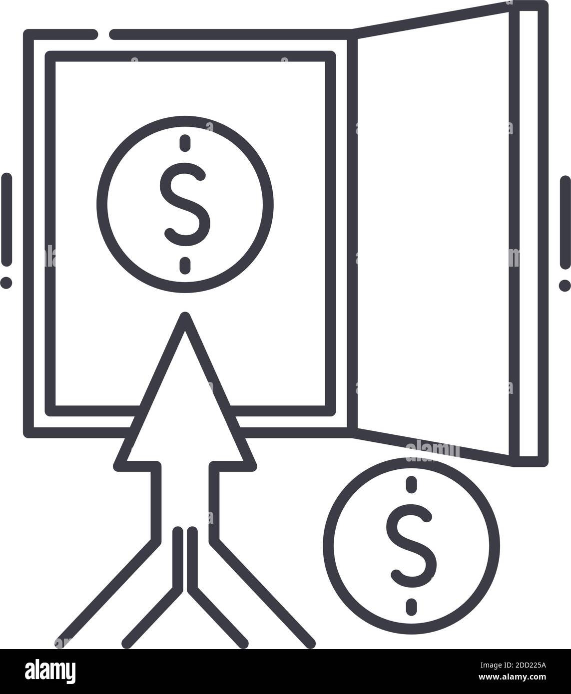 Exit strategy icon, linear isolated illustration, thin line vector, web ...