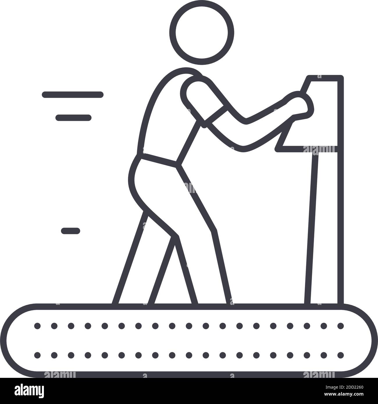 Exercise stress test icon, linear isolated illustration, thin line ...