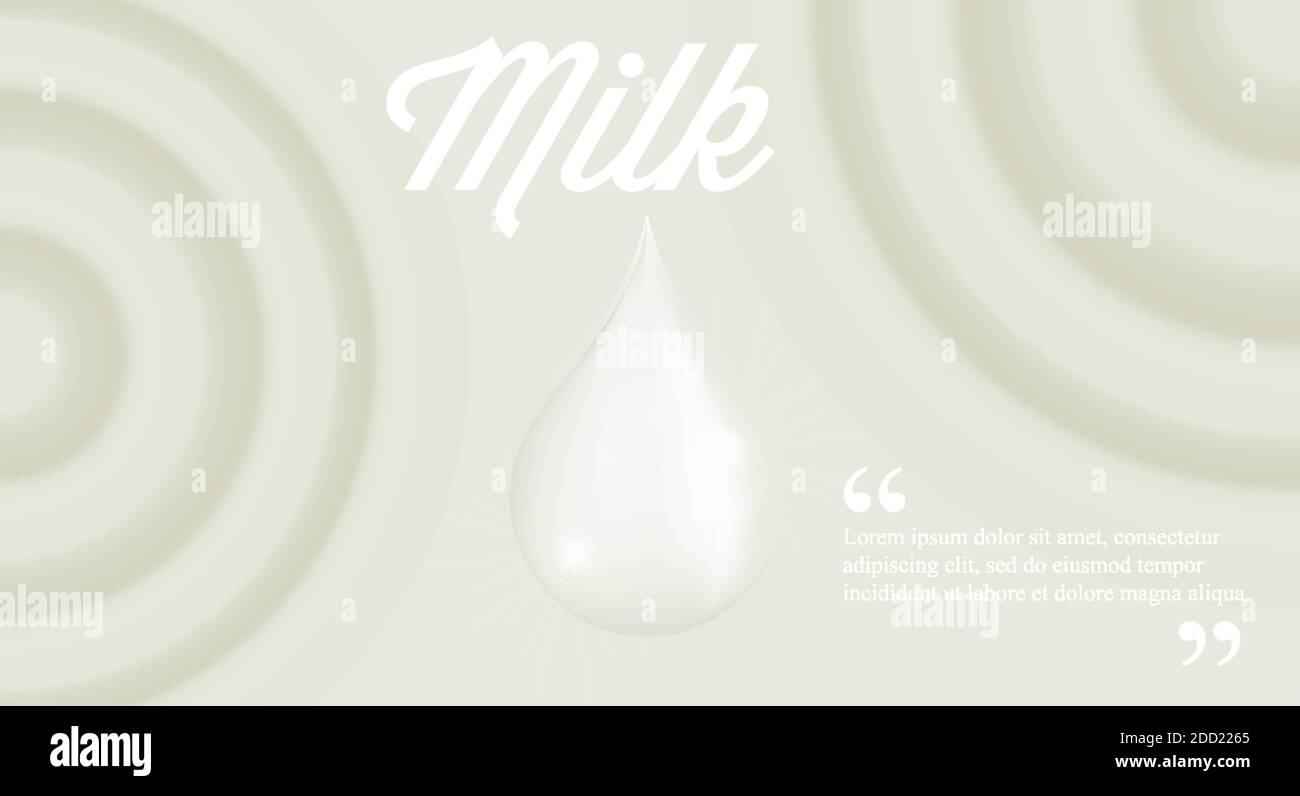 Milk ripples background. Large drop of milk made from gradient mesh ...