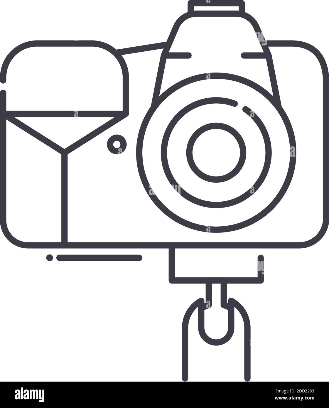 Dslr camera icon, linear isolated illustration, thin line vector, web ...