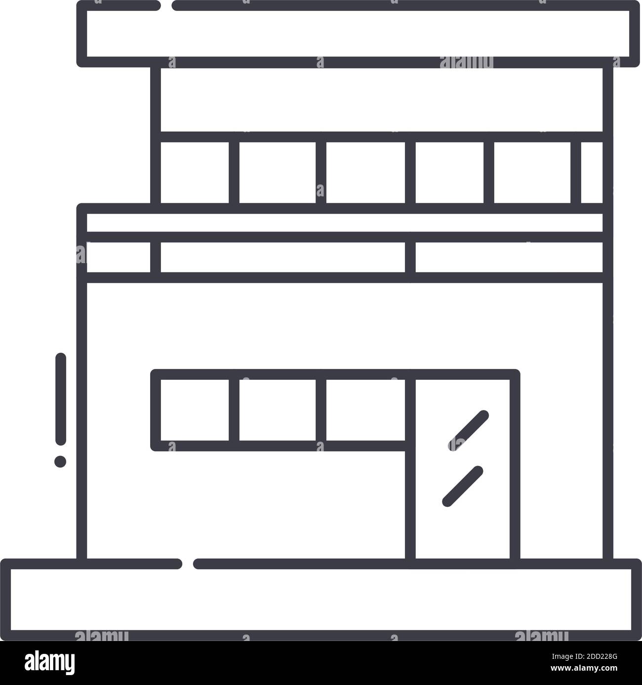 Eviction icon, linear isolated illustration, thin line vector, web design sign, outline concept ...