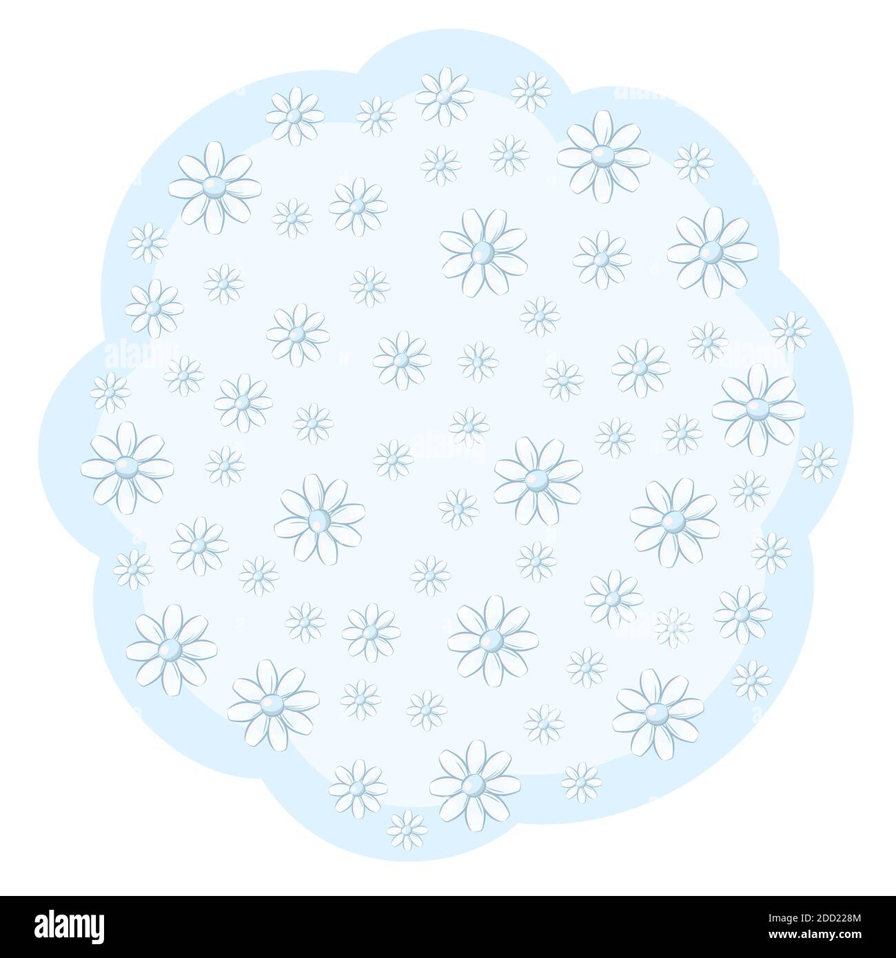 Round abstract background with flowers. Cartoon flat style. Isolated ...