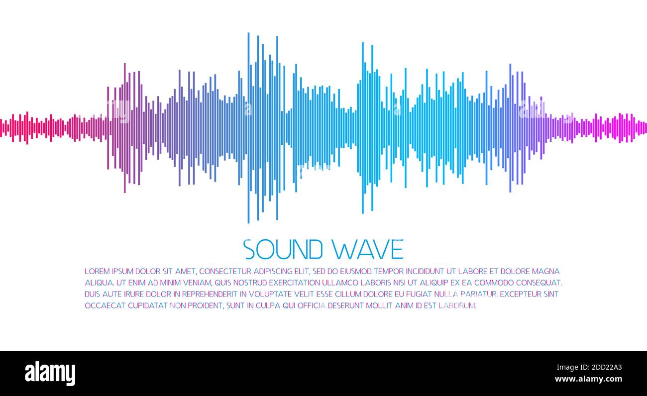 Music sound wave spectrum. Flat style vector illustration Stock Vector ...