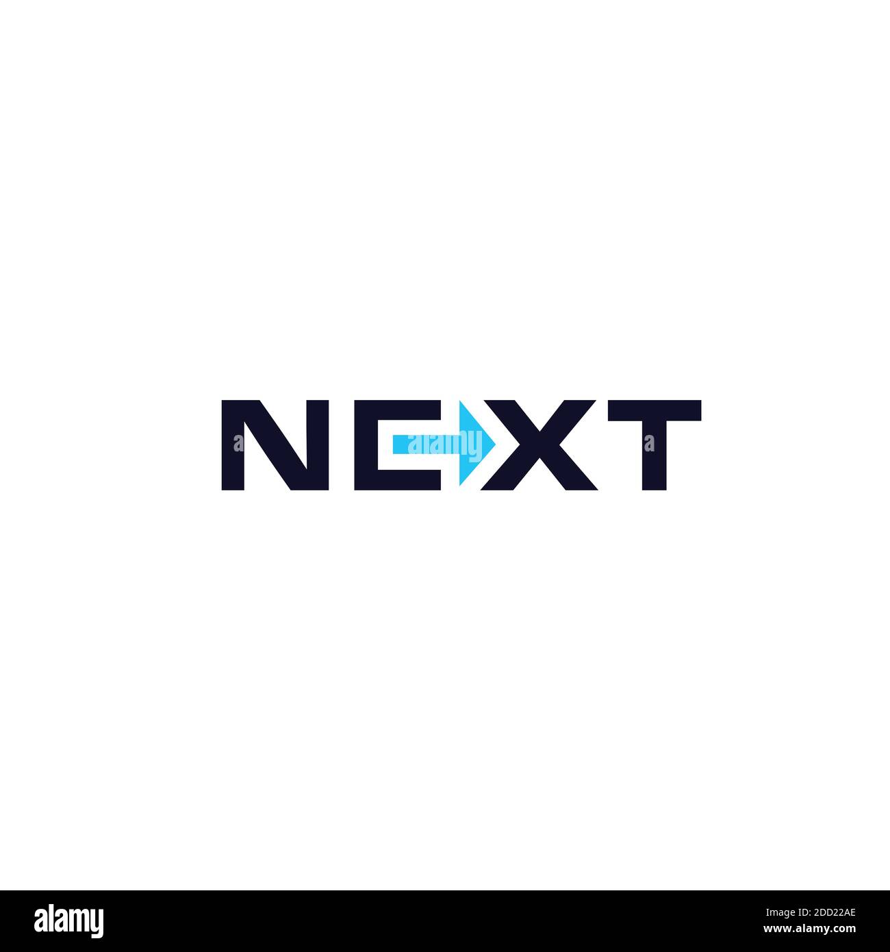Next text, flat style vector logo concept. Right arrow in letters ...