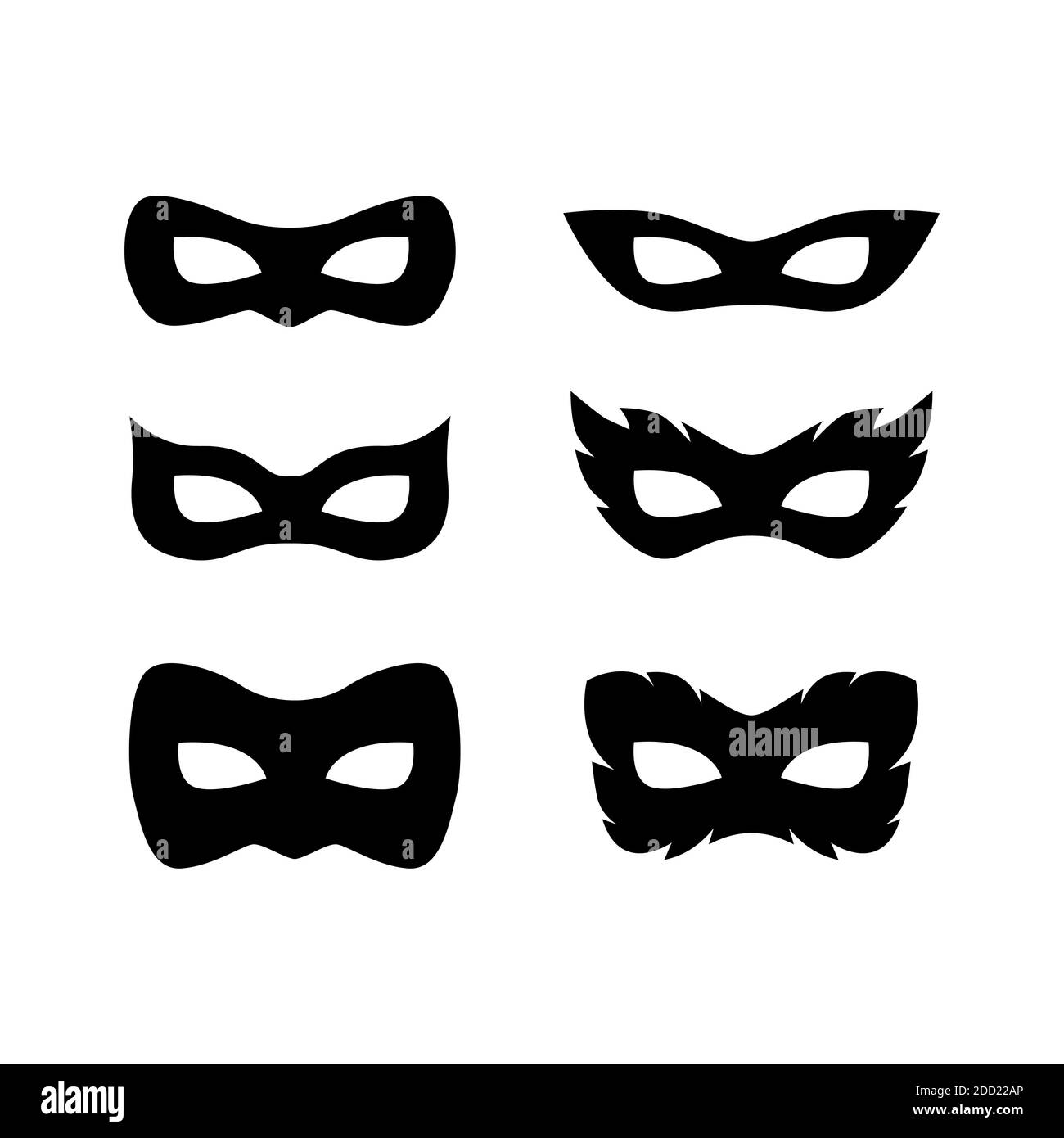 Festive carnival masks silhouette set vector illustration Stock Vector ...
