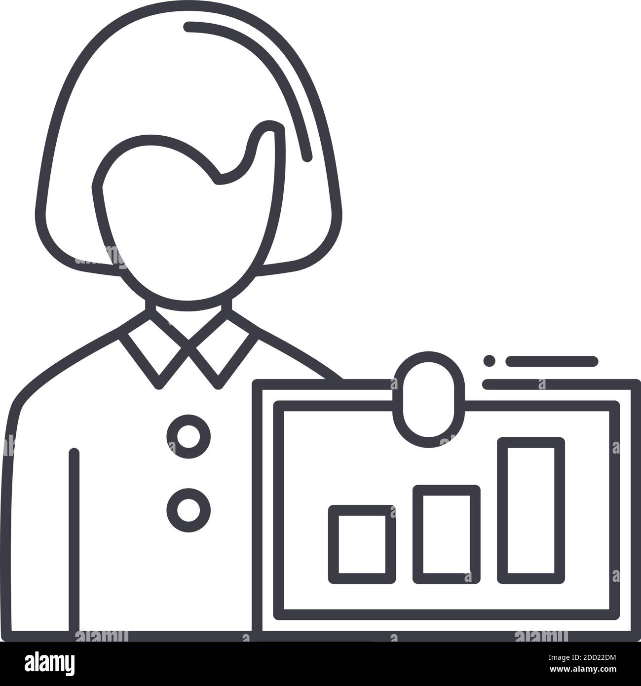 Explanation icon, linear isolated illustration, thin line vector, web ...