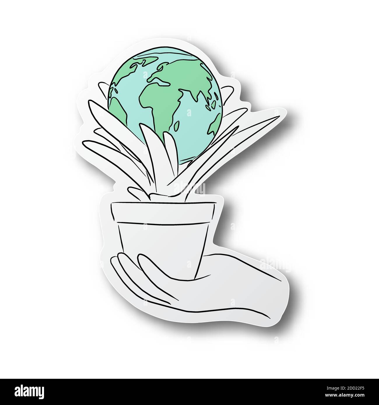 Plant In Hand Drawing